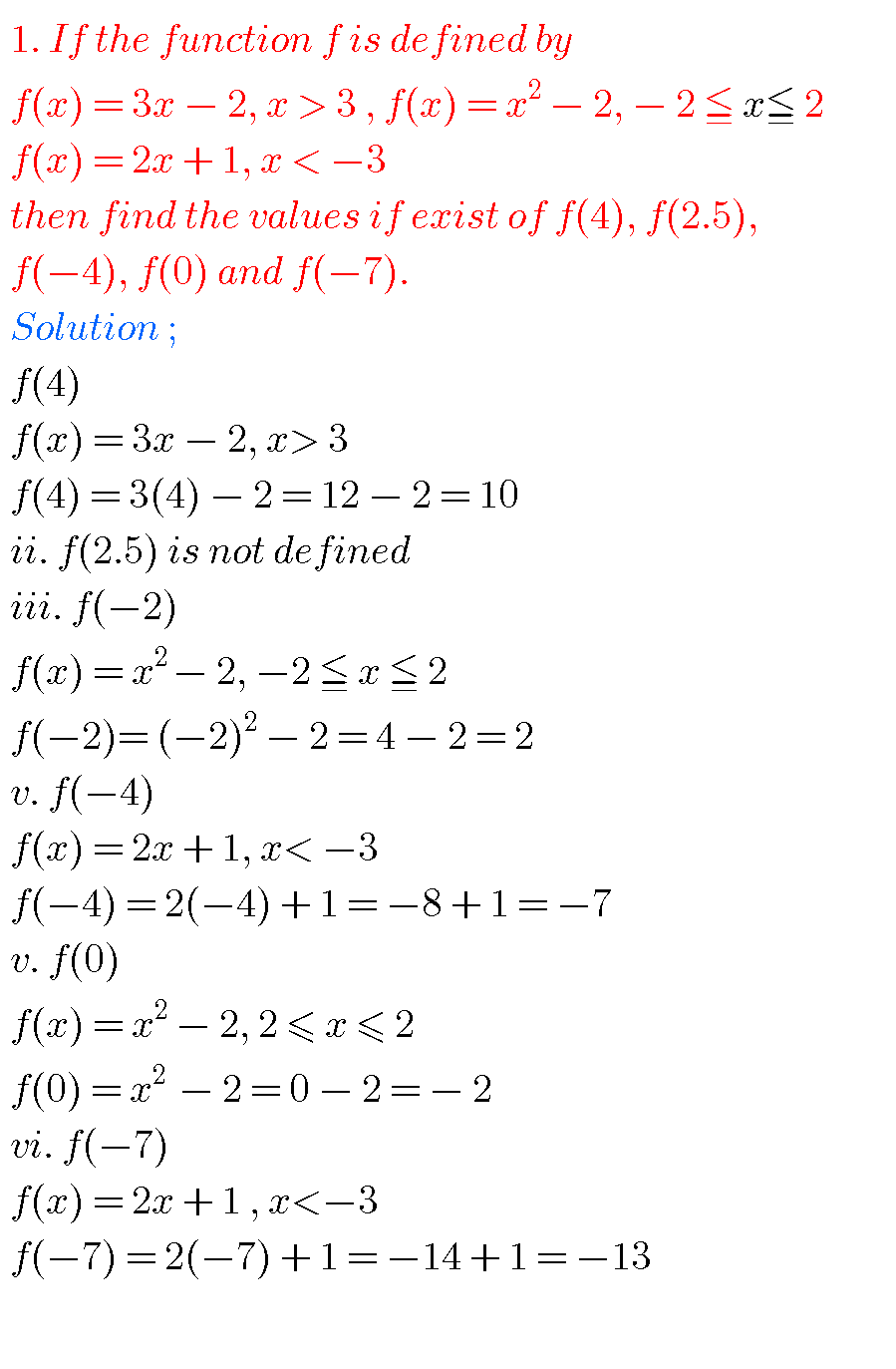 Functions Intermediate Solutions MATHS GLOW