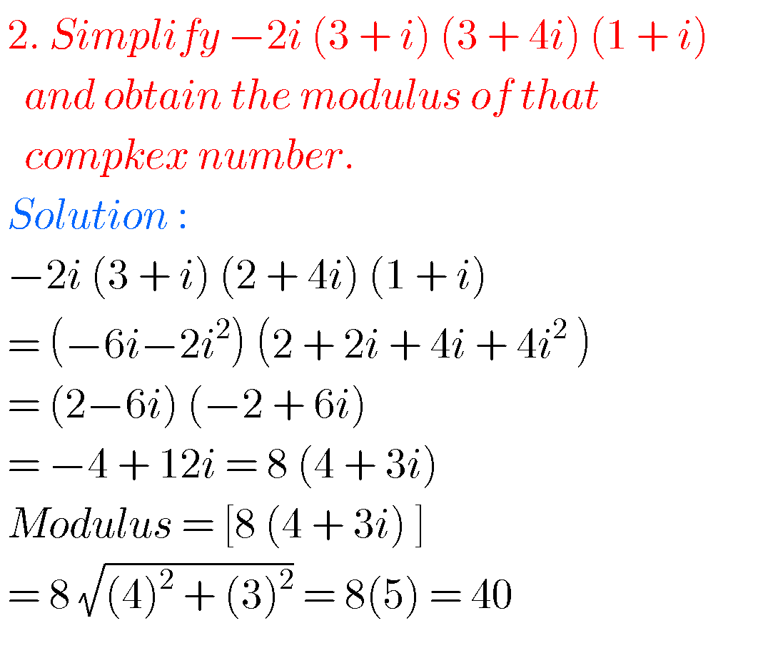 Intermediate maths solutions for Complex numbers - MATHS GLOW