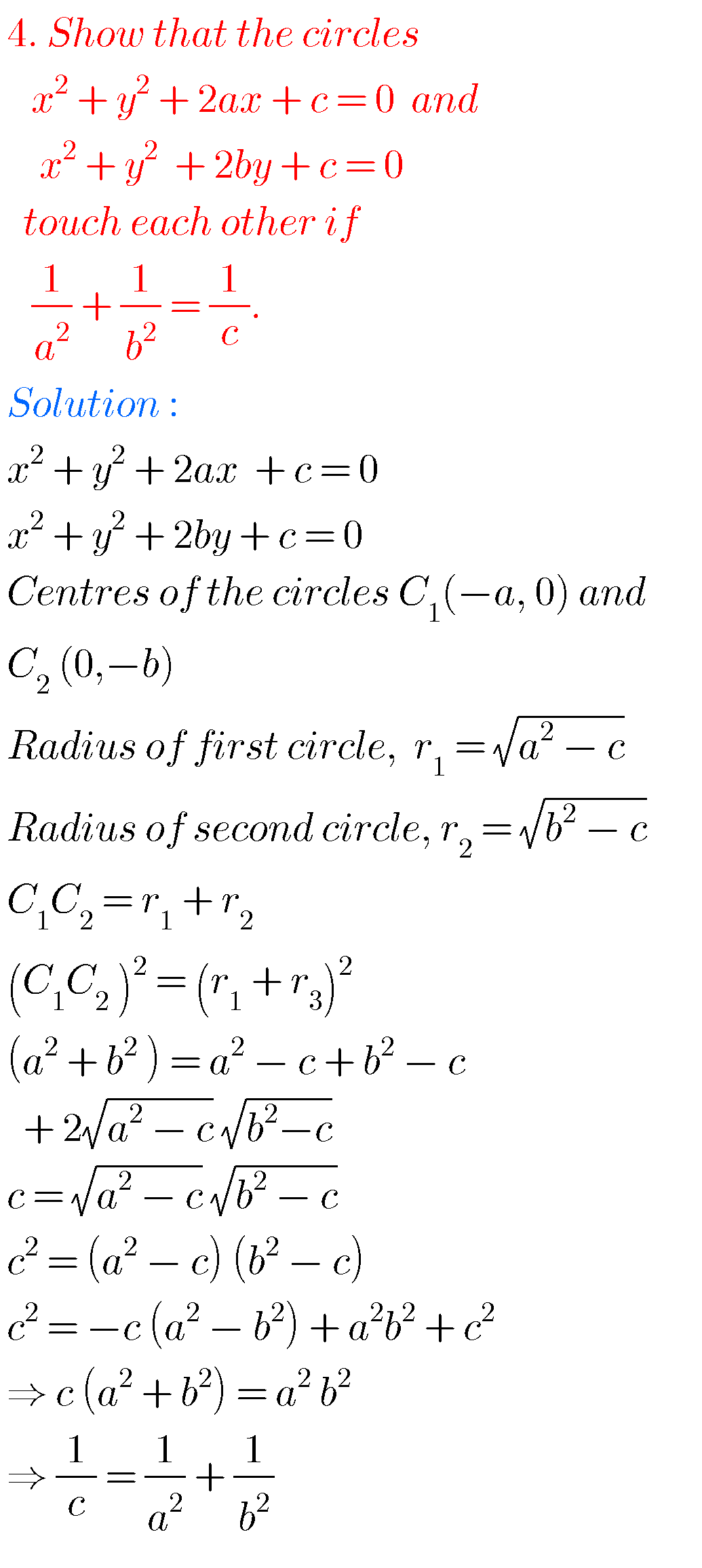Intermediate maths 2B solutions for System of Circles exercise 2a & 2b ...