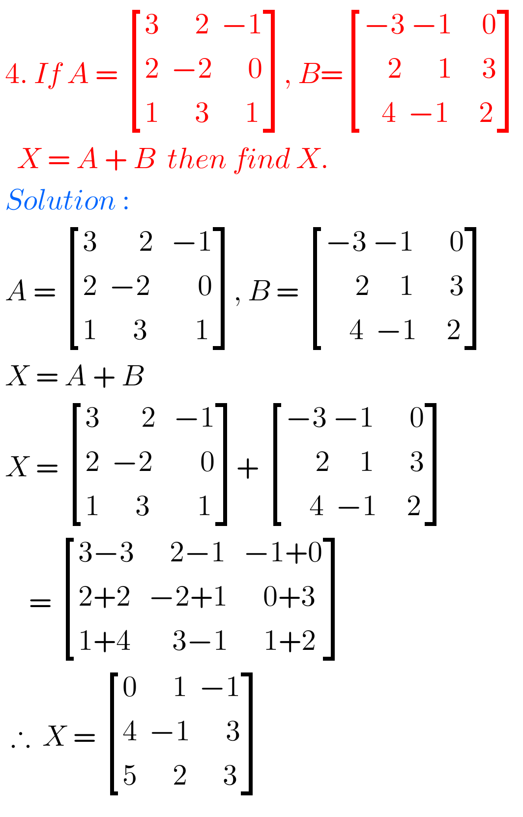 Intermediate Maths solutions for exercise 3(a) Matrices - MATHS GLOW