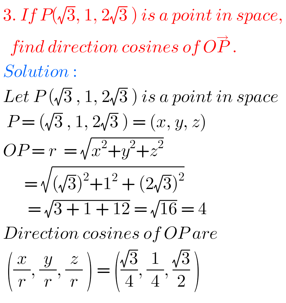 Direction Cosines and Direction Ratios Exercise 6(a) Questions and answers Archives - MATHS GLOW