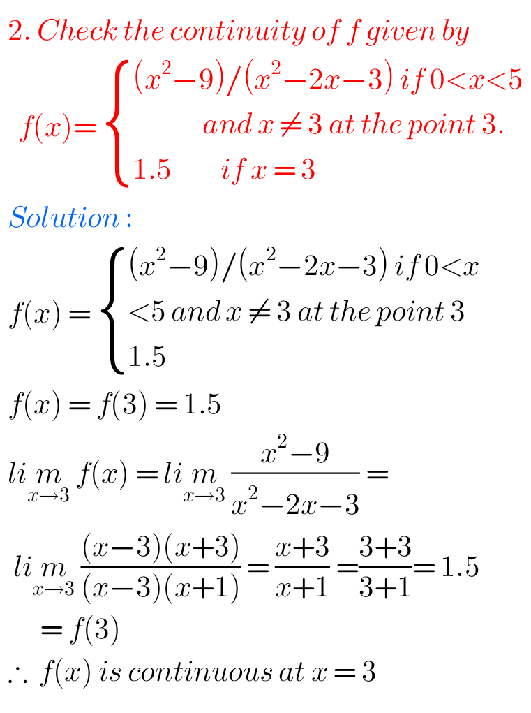 Inter Maths solutions for Limits and Continuity exercise 8(e) - MATHS GLOW