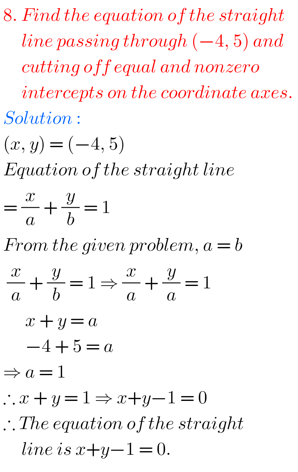 The Straight Line Problems with solutions Archives - MATHS GLOW