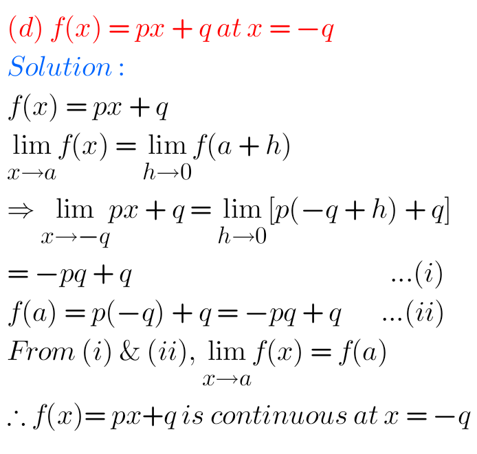Maths Solutions for Nios check your progress 25.3 Limits and Continuity ...