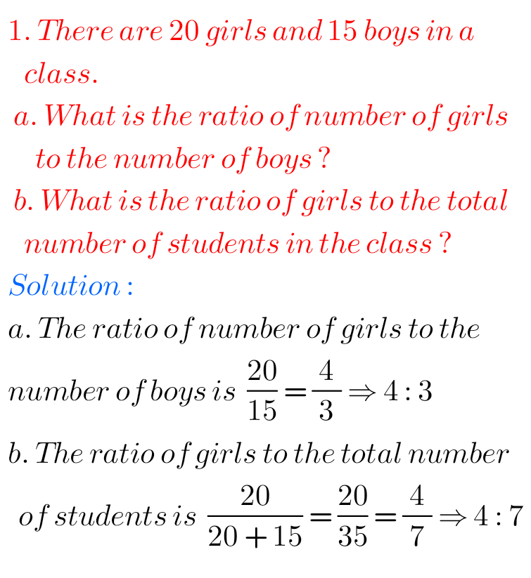 NCERT Solutions for Maths Class 6 Exercise 12.1 Ratios and Proportions Chapter 12 - MATHS GLOW