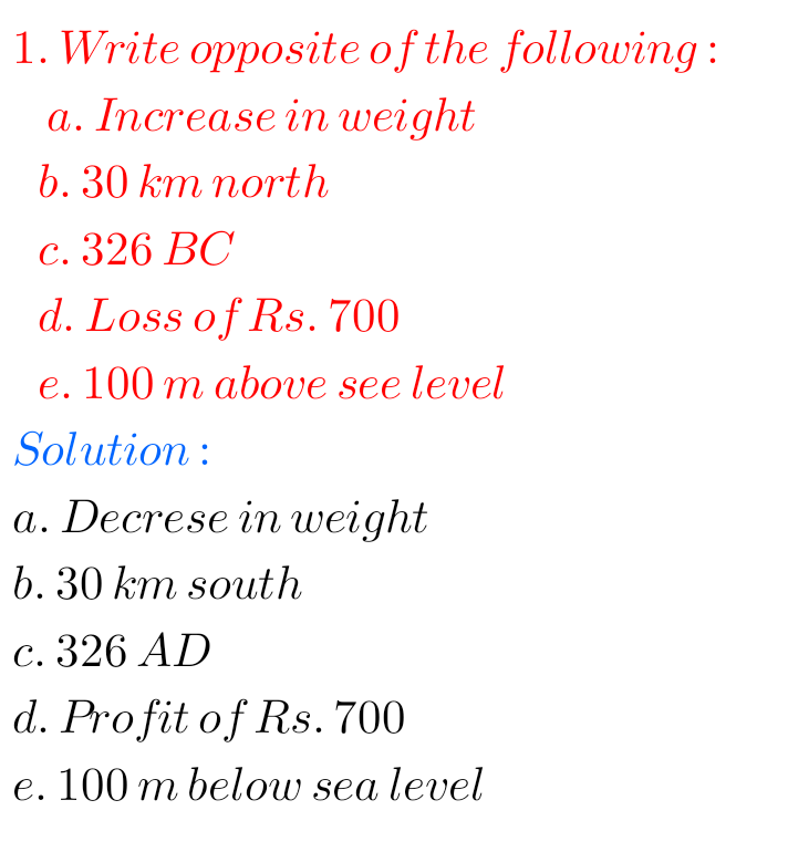 NCERT solutions for class 6th maths chapter 6/Integers/solutions for ...