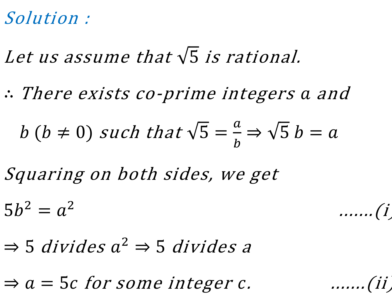 Show that √5 is irrational. - MATHS GLOW